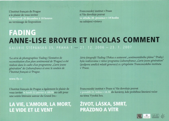Anne-Lise Broyer, Nicolas Comment: Fading | E-shop Archivu výtvarného umění